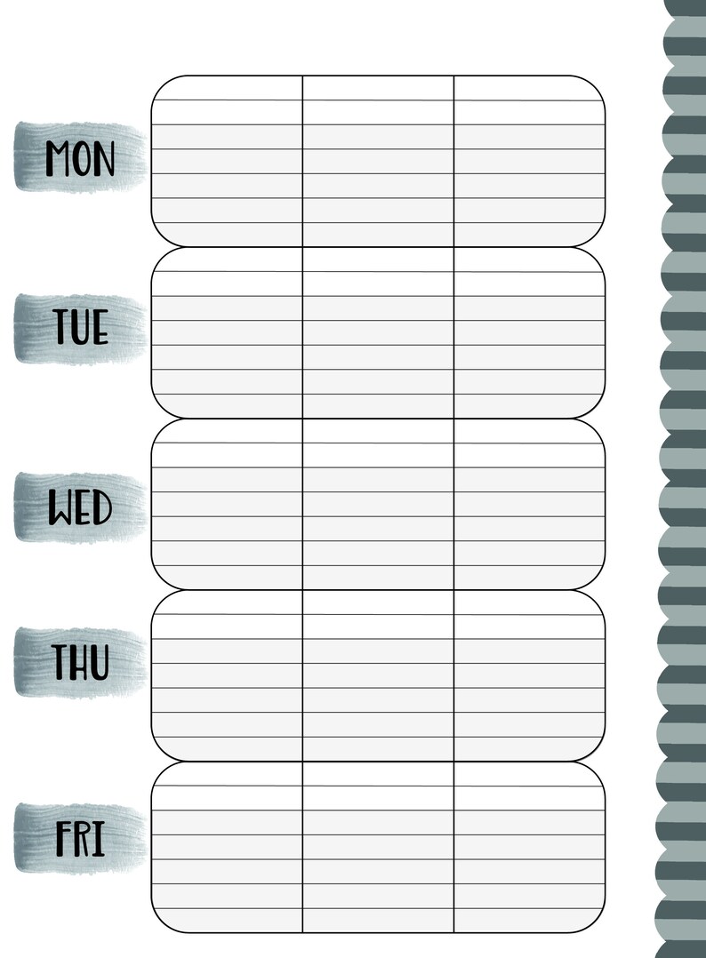 Happy Planner Printable Classic Teacher Lesson Plan One Week Undated ...