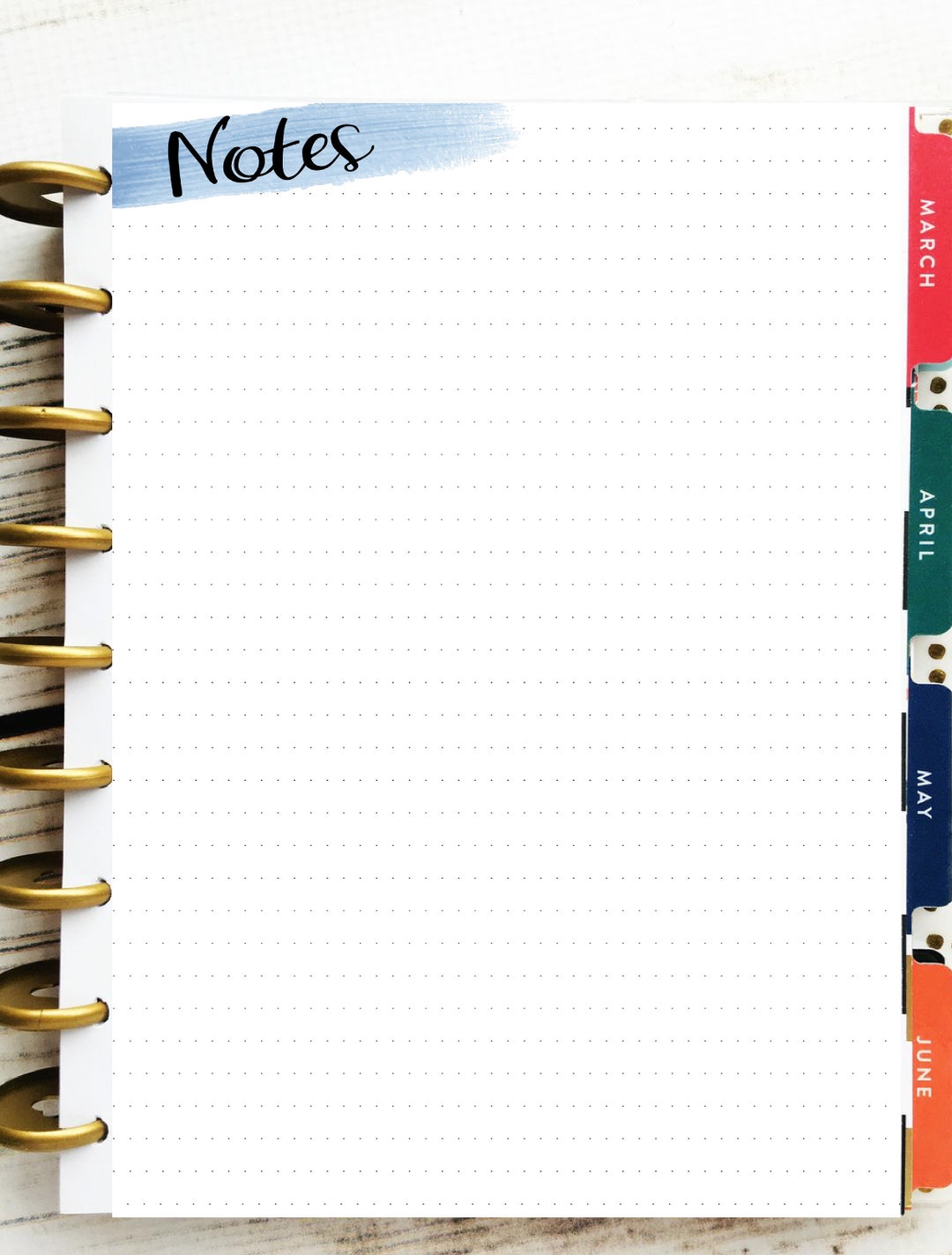 Happy Planner Printable - Classic Size - Dot Grid Notes Page - Etsy