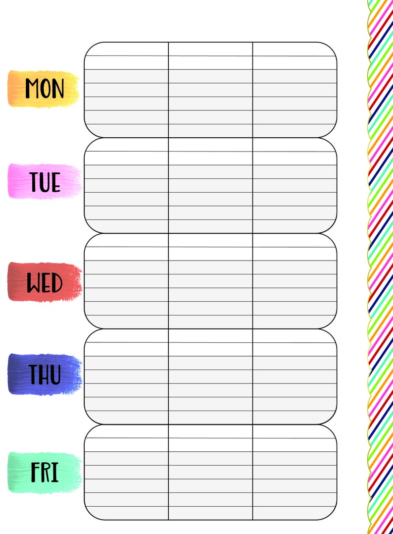 Happy Planner Printable - Classic - Teacher - Lesson Plan - One Week ...