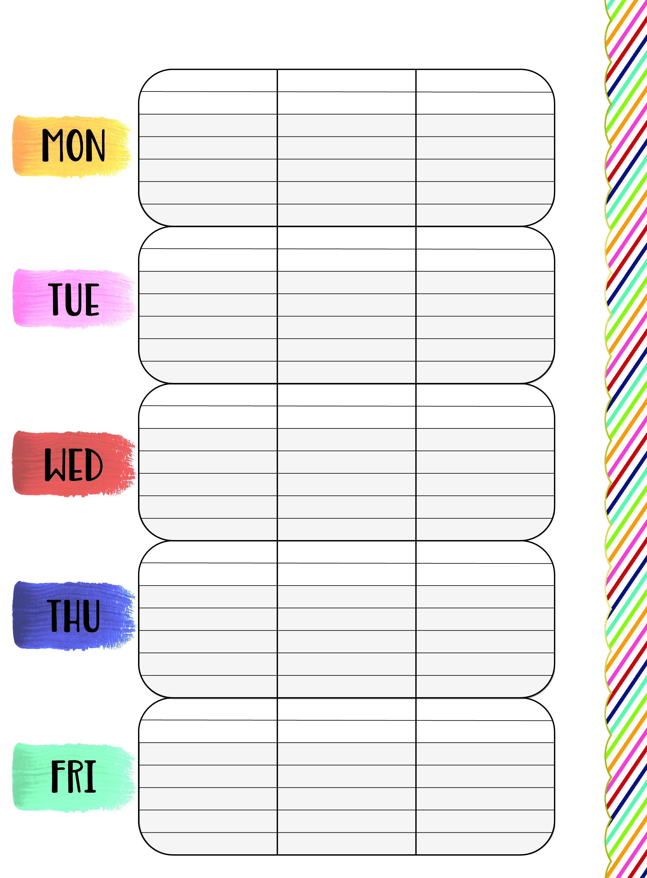 Happy Planner Printable - Classic - Teacher - Lesson Plan - One Week ...