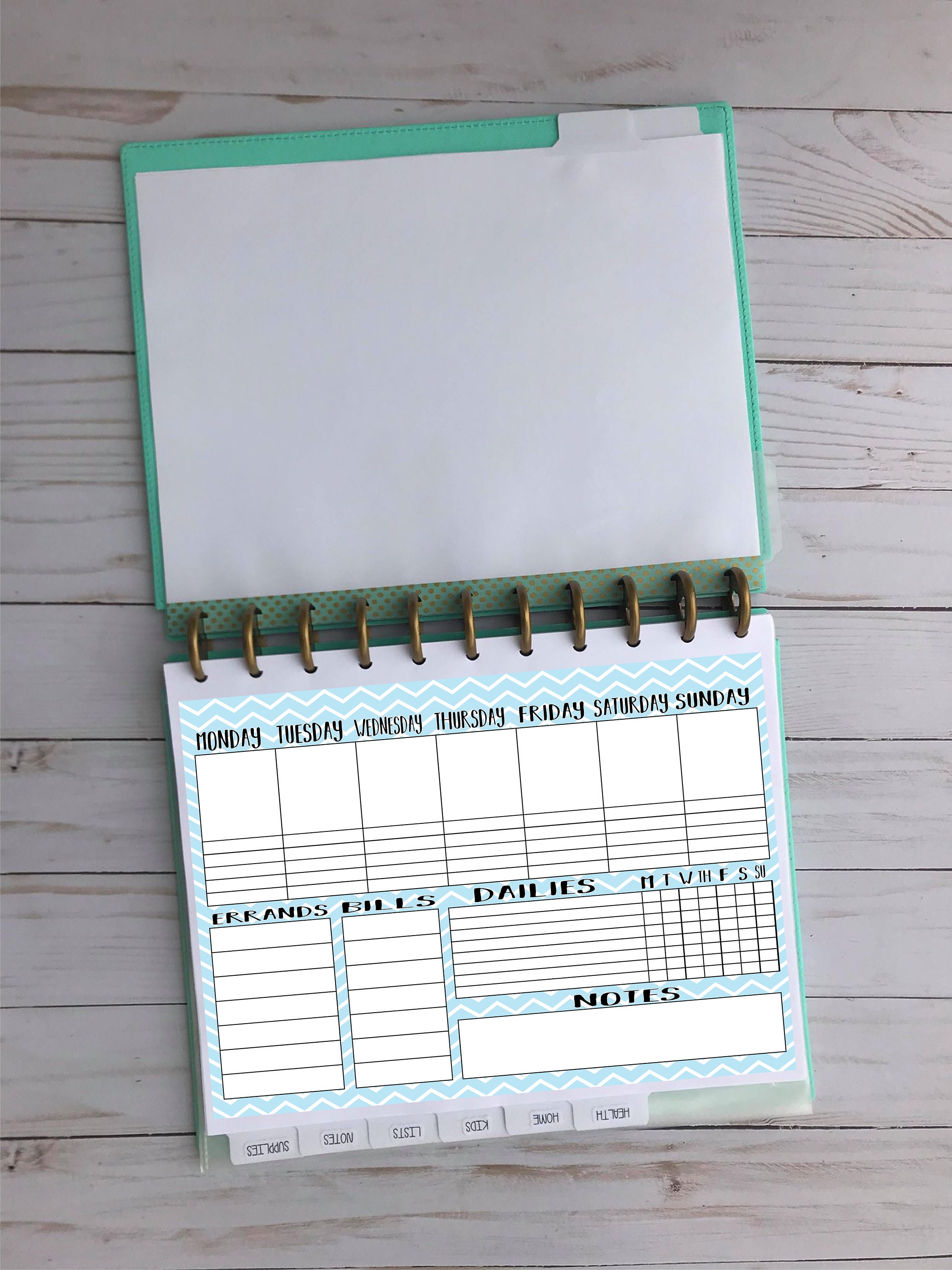 Happy Planner Printable Daily Task Sheet blue - Etsy
