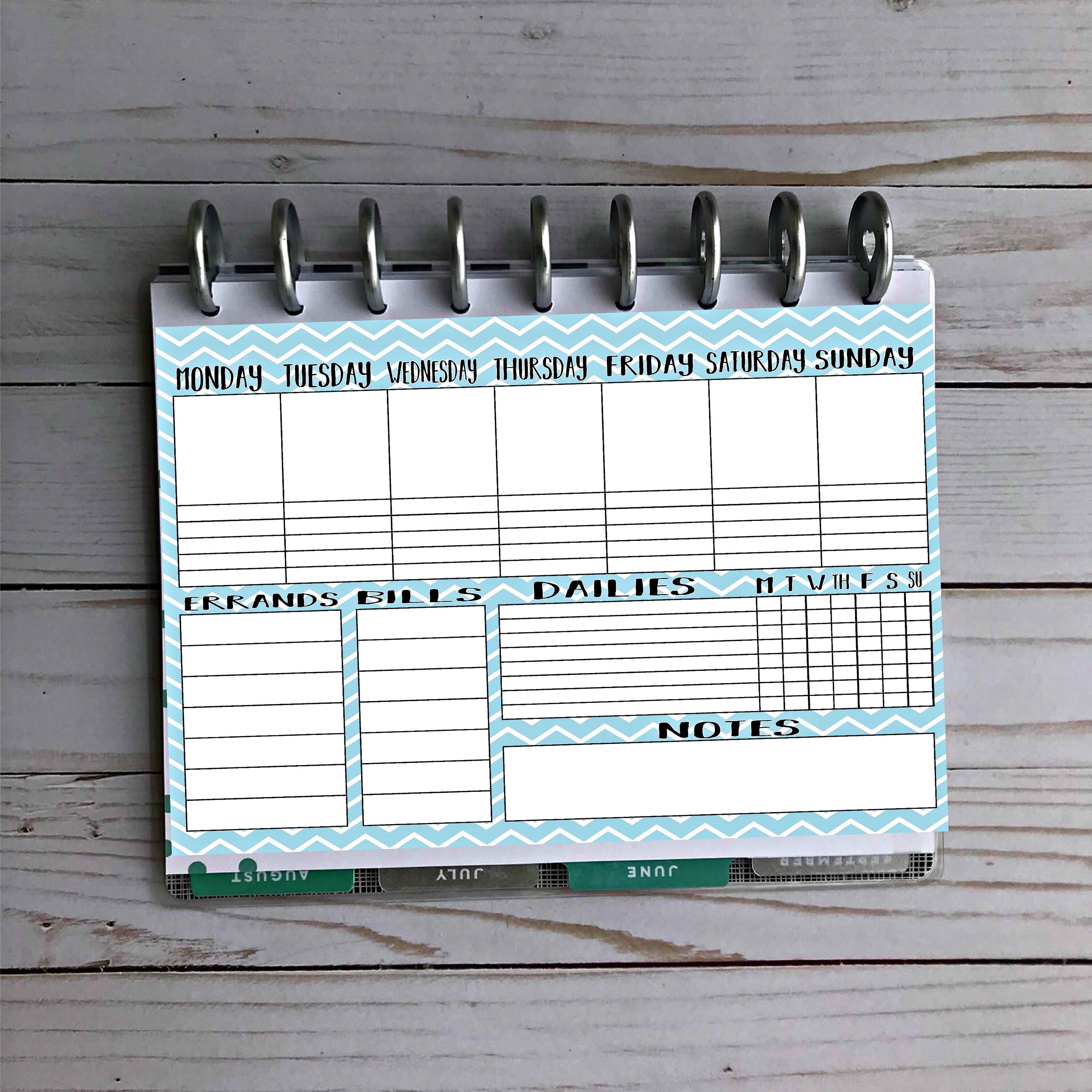 Happy Planner Printable Daily Task Sheet blue - Etsy