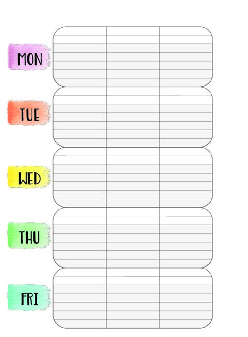 Happy Planner Printable Classic Teacher Lesson Plan One Week Undated ...