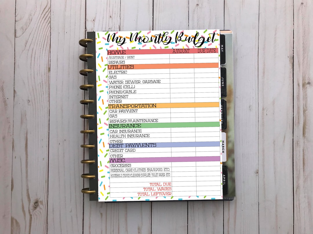 Happy Planner Printable - Personal Finance Tracker - Etsy