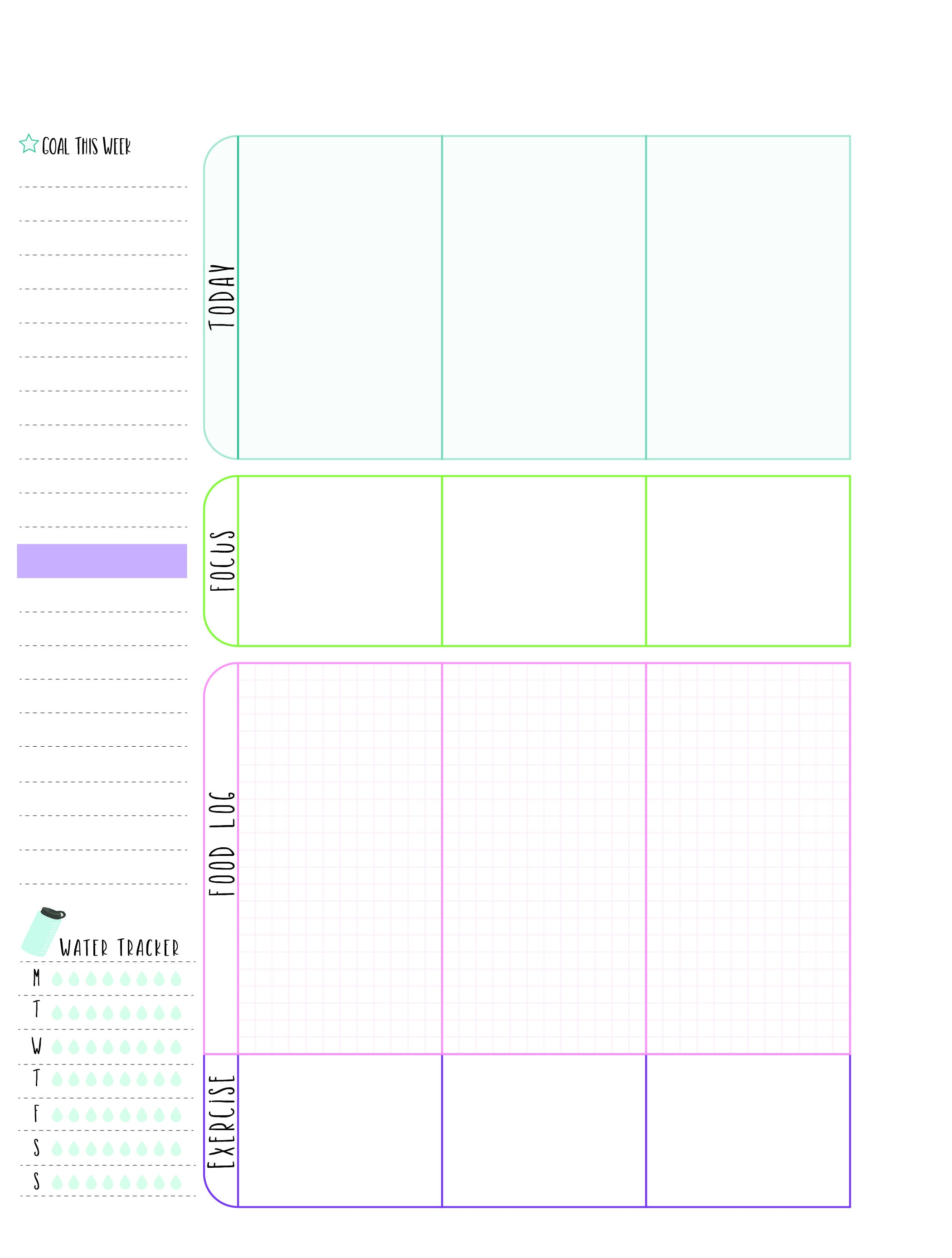 Happy Planner Printable - Healthy Hero- Weekly Layout - BIG Size ...