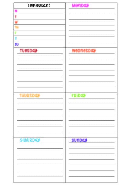 TUL Planner Printable Super Mom Weekly Layout new Version Undated Plain ...