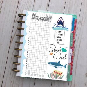 Happy Planner Printable - Bullet Journal - Shark Week - Women - Tracker ...