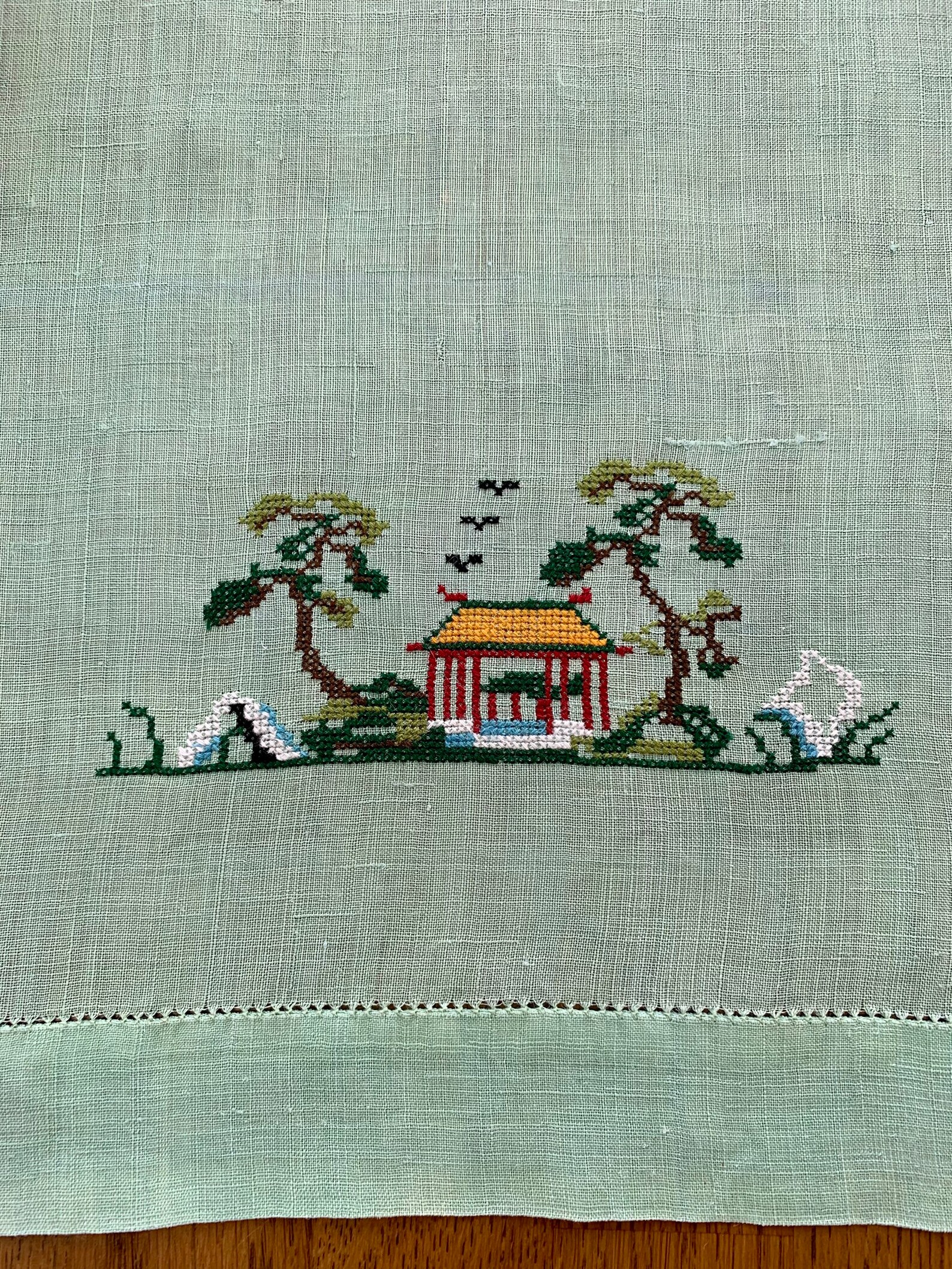 Exquisite mint green table centre piece/mat with very fine | Etsy