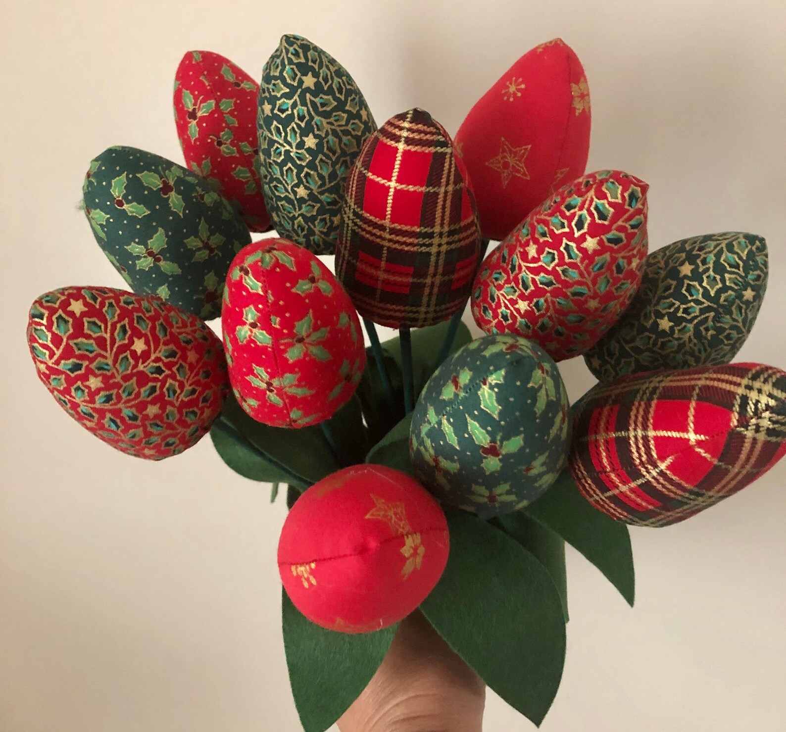 Handmade Christmas Fabric Flowers Tulips Bouquet Gift - Etsy