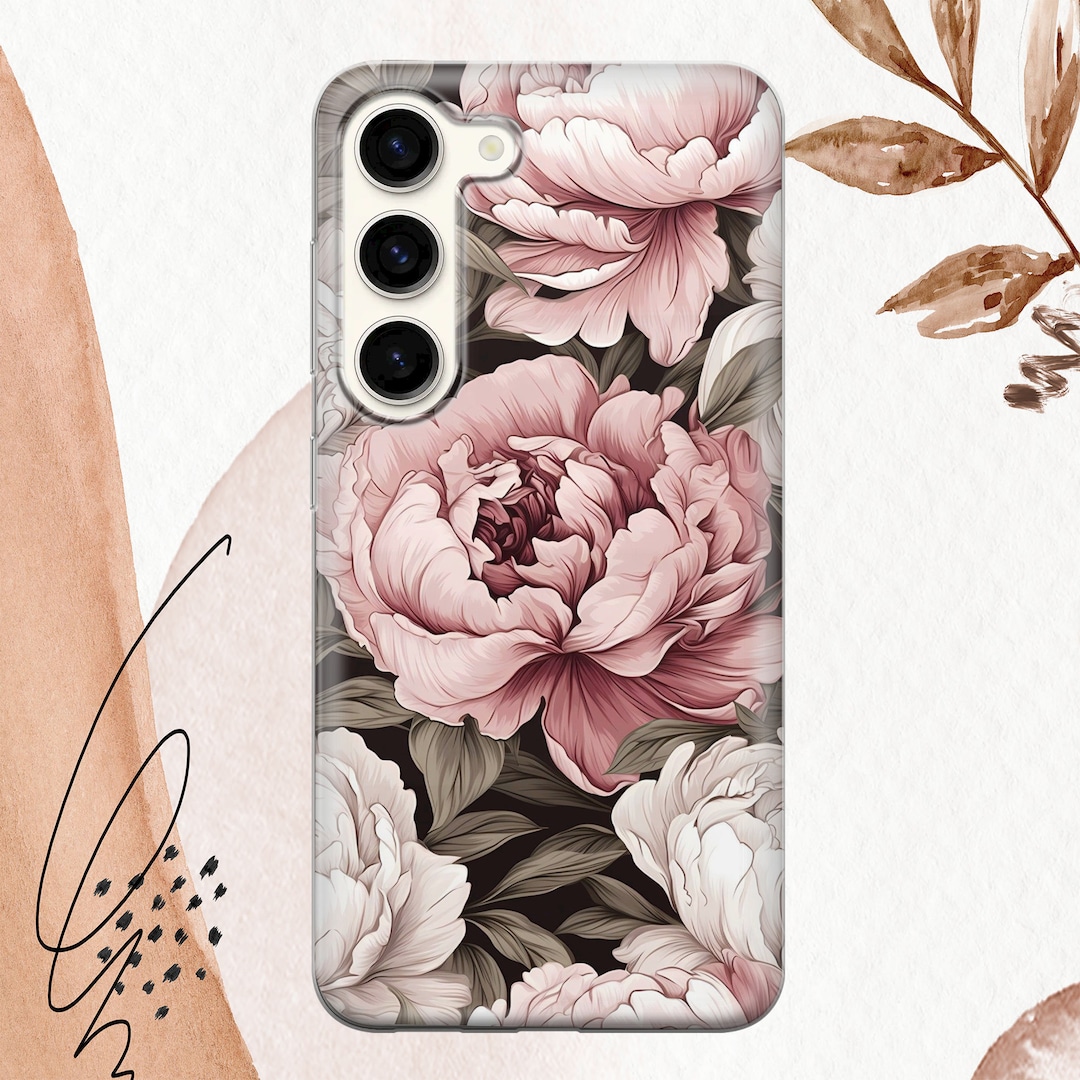 Peony Flower Phone Case Floral Cover for Samsung Galaxy S25 S25 Ultra S25 Plus S25 Edge S24 S24 ...