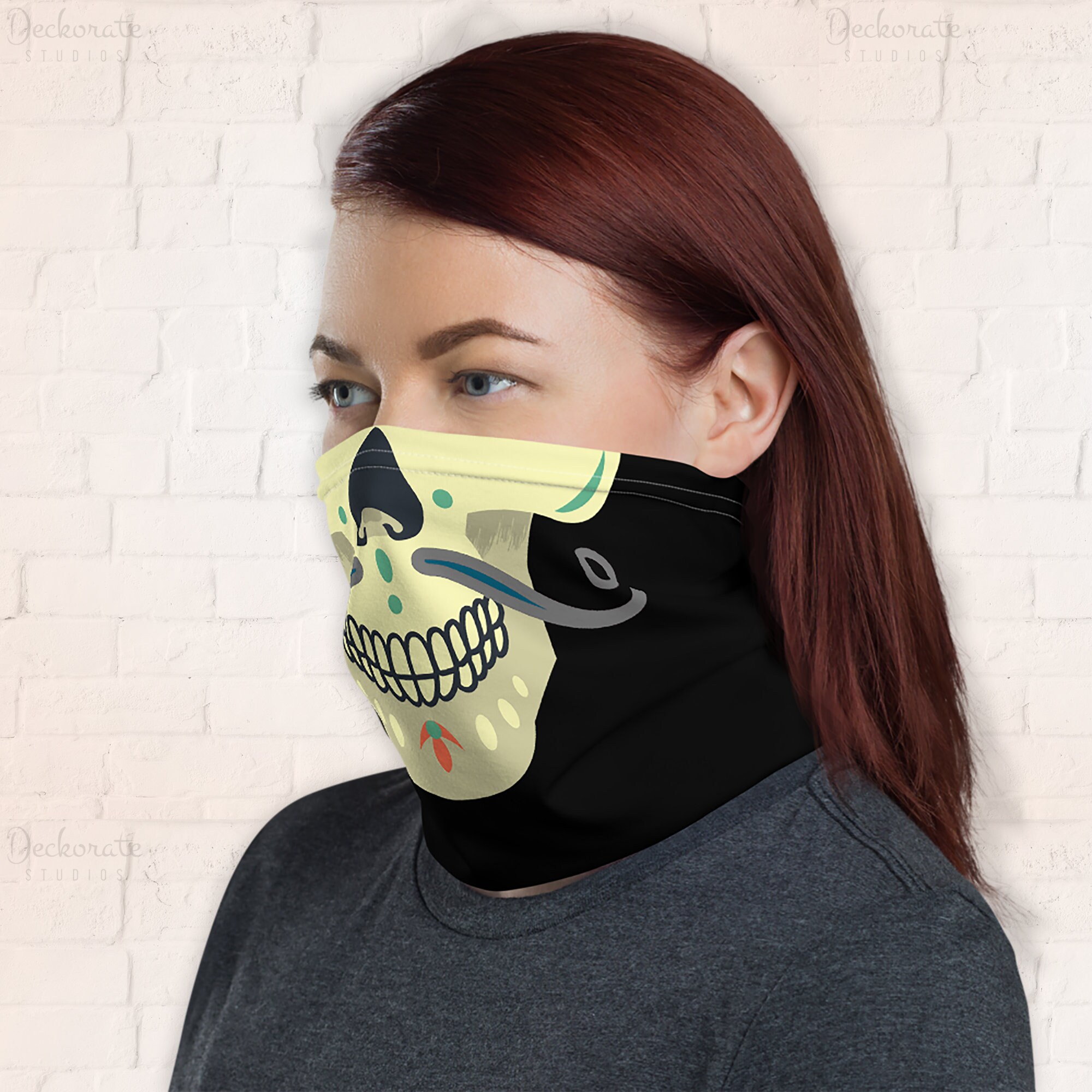 Halloween Face Mask, Skeleton Neck Gaiter, Horror Facemask, Funny Skull ...