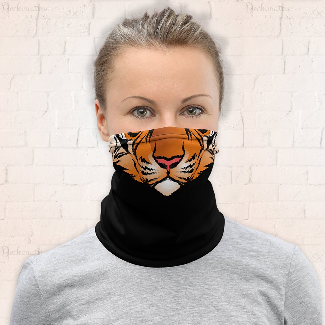 Tiger Face Mask, Halloween Costume, Animal Face Mask, Neck Gaiter for ...