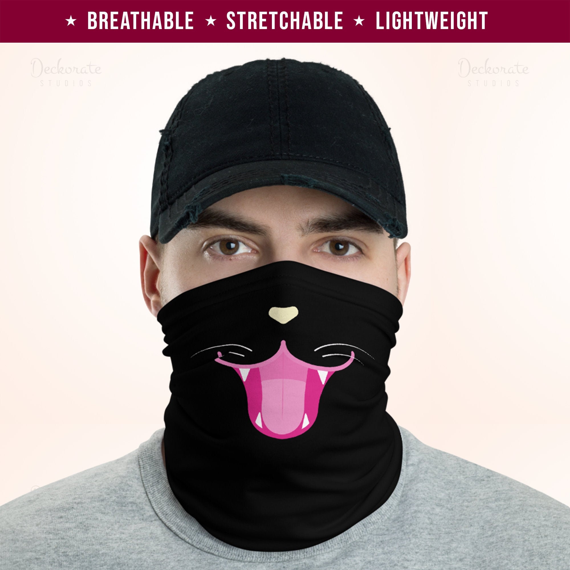 Black Cat Face Mask Cute Halloween Cat Mask Animal Cat | Etsy