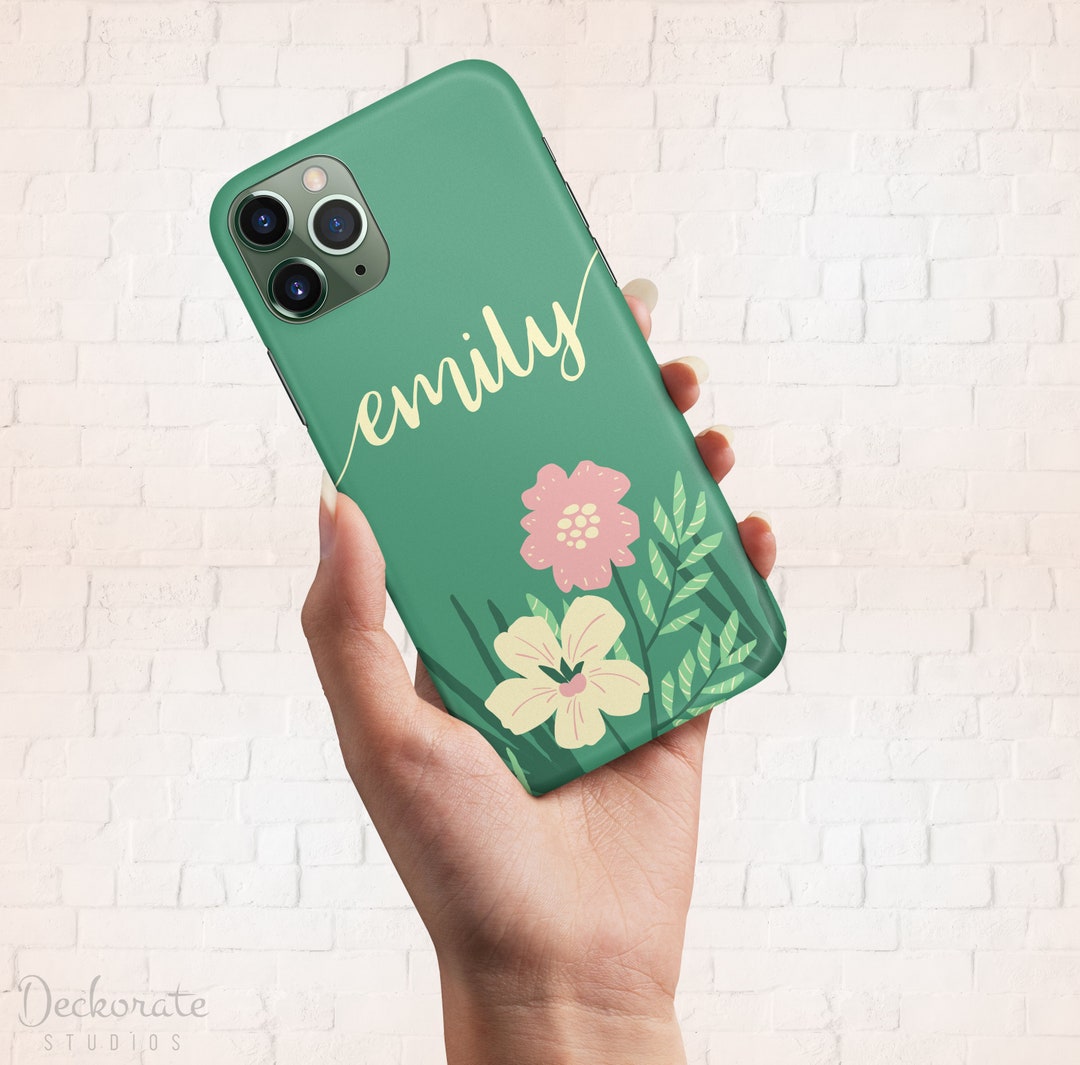 Personalized iPhone 12 Case, Custom Name iPhone 12 Pro Case, Flowers ...