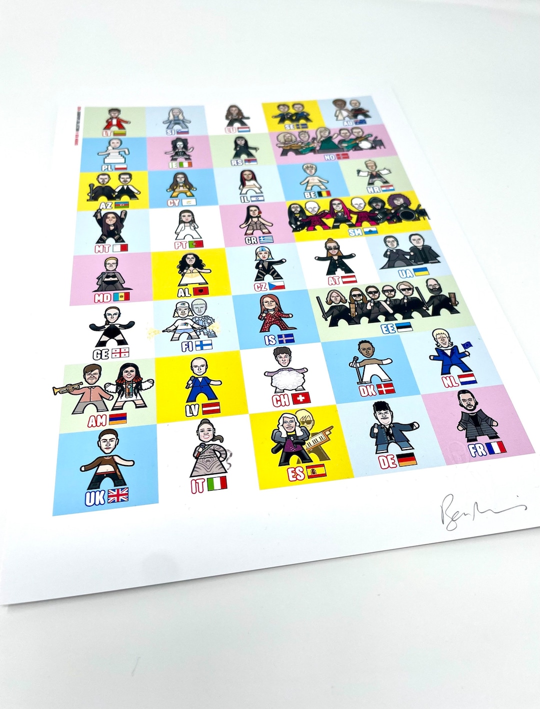 Eurovision Europops 2024 Print of All Acts Signed and Embossed FREE UK ...