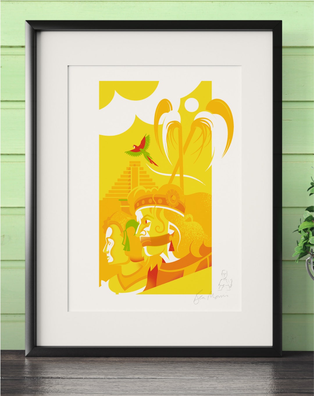 Doctor Who Tlotoxl and Barbara the Aztecs Magazine Illustration Poster ...