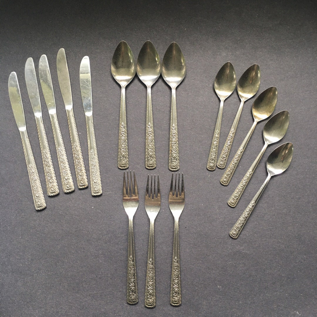 Vintage Flatware National Stainless Rose Pattern Made in Japan - Etsy