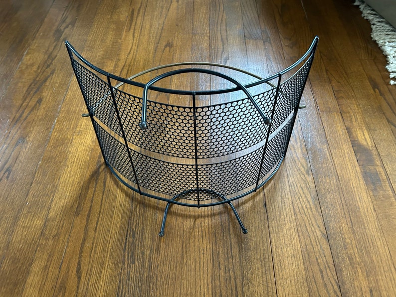 Vintage MCM Magazine Stand Black Metal Mesh Retro Magazine Rack - Etsy