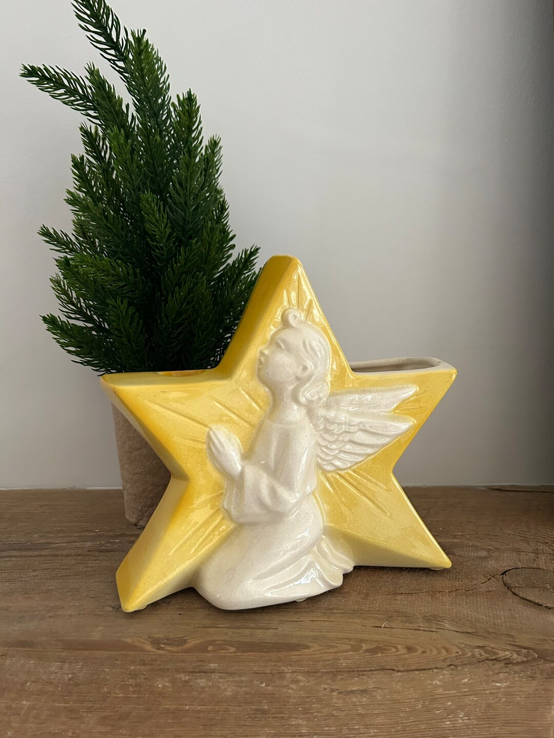 Vintage Angel Star Candle Holder/planter Praying Angel Royal Copley ...