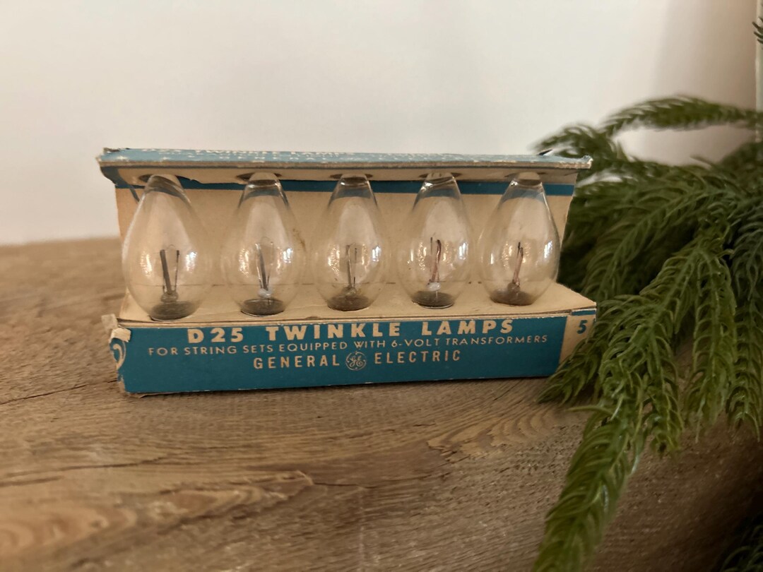 Vintage GE D25 Twinkle Lamps 6 Volts Clear Retro Christmas Bulbs Rare ...