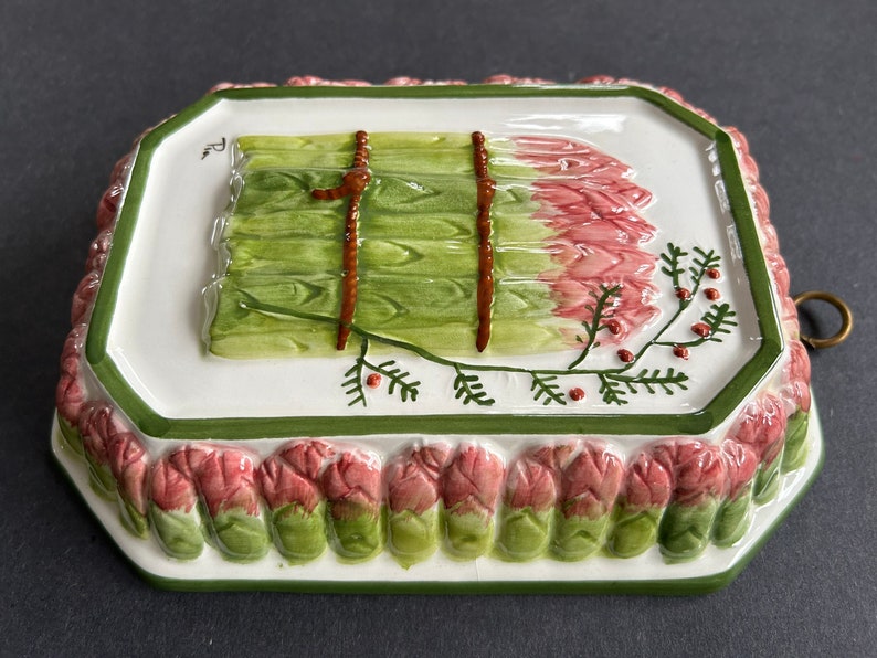 Hand Painted Italian Molds Asparagus and Turnips Made in Italy MCM Set ...