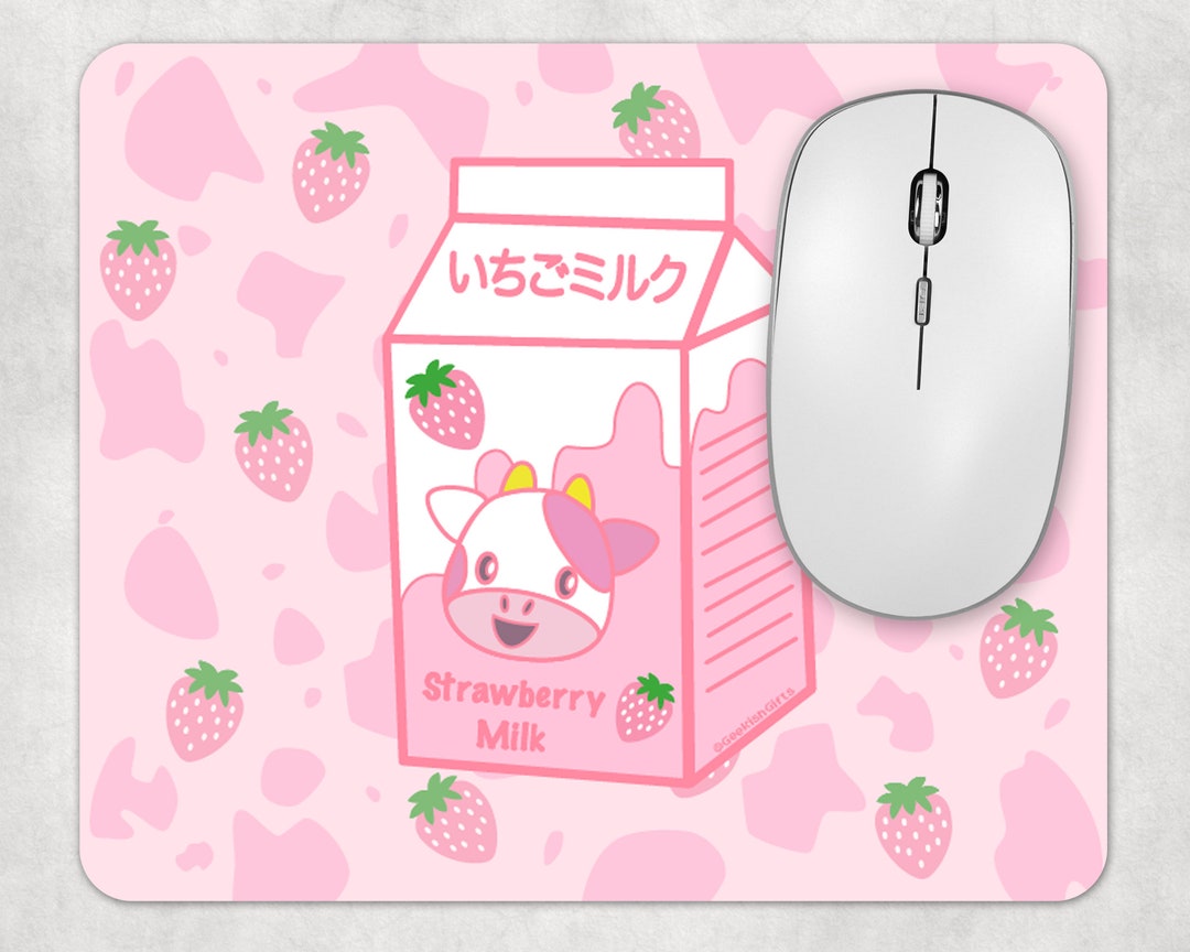Strawberry Milk Cow Mousepad - Etsy