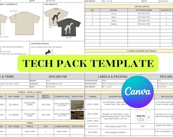 Fashion Tech Pack Canva Template DIY, Streetwear Tech Pack Cheat Sheet ...