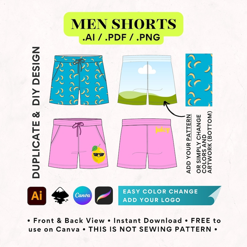 Mens Swim Trunks Pattern - Etsy