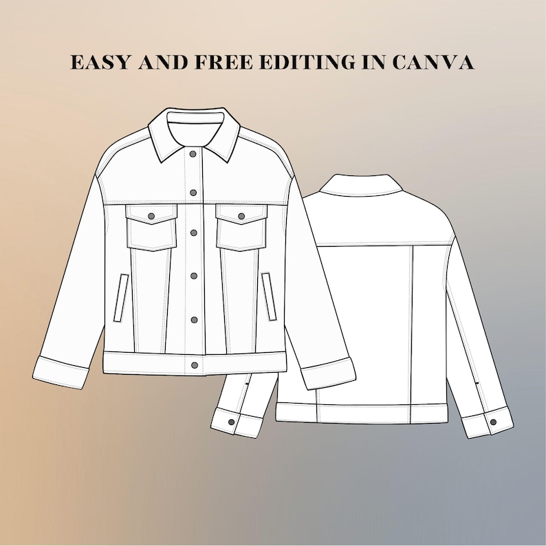 Streetwear Denim Set Canva Template and Vector Mockup, Workwear Mockup ...