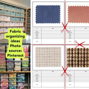 Fabric Swatches Inventory Canva Template and Printable Download, Fabric ...