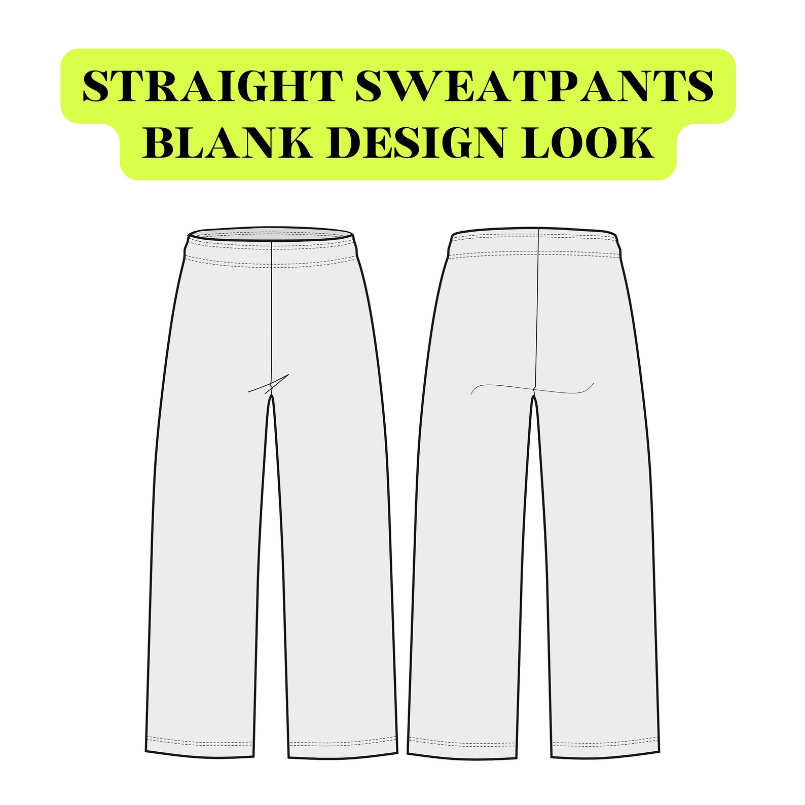 Streetwear Pants Bundle, Flare & Cuff Sweatpants Canva Template, Wide ...