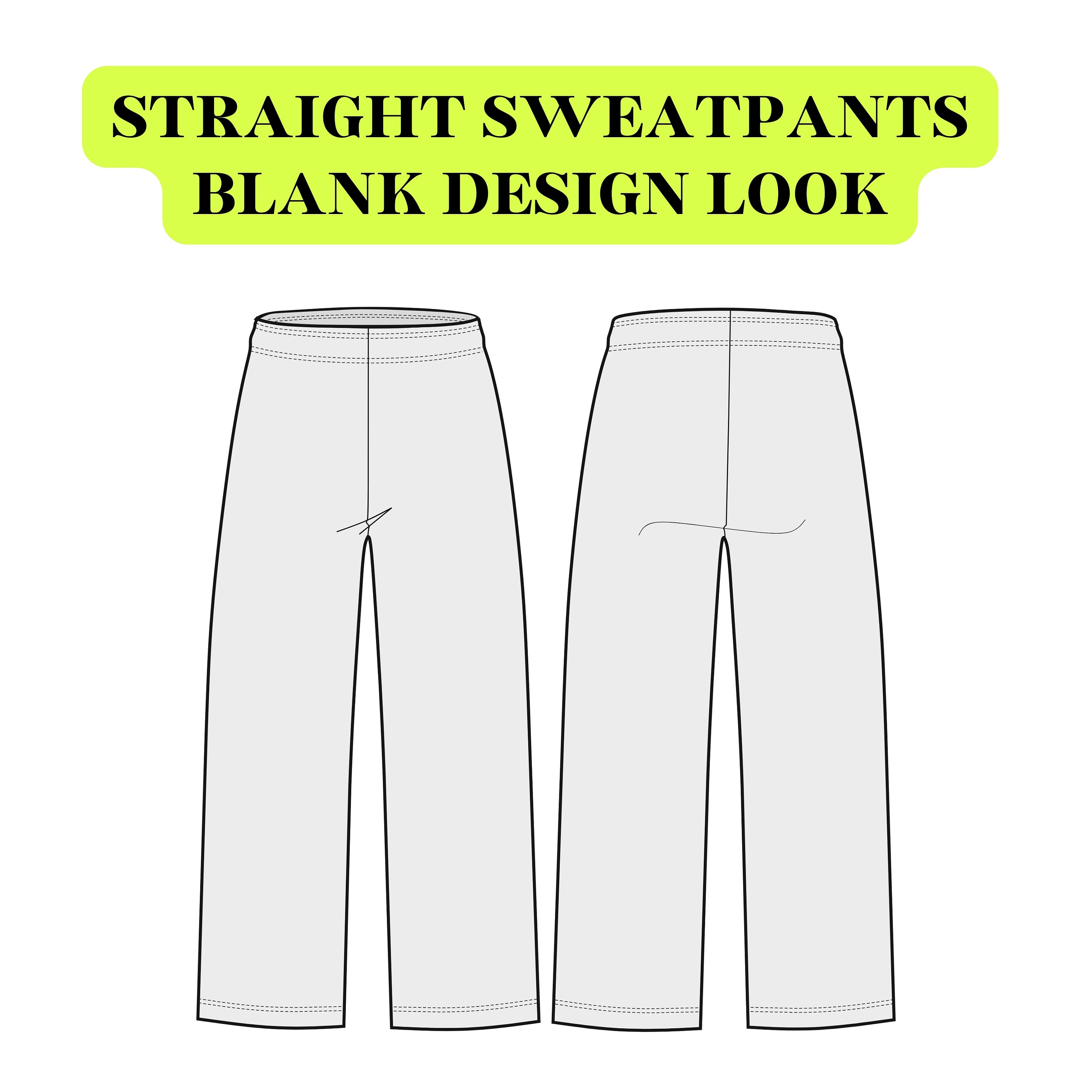 Streetwear SET Flare Cuff Sweatpants Canva Template, Mockup Vector ...
