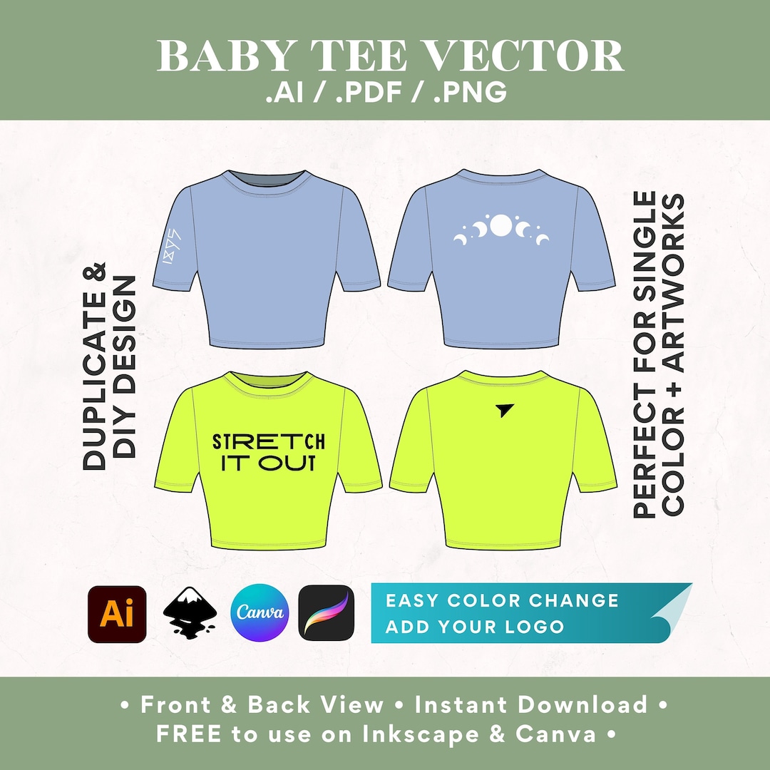 Crop Top Canva Editable Mockup, Activewear Tech Pack Mock-up Sample ...