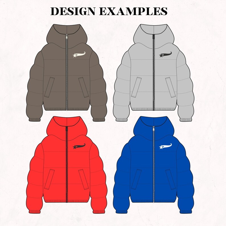 Puffer Jacket Canva Template, Streetwear Vector Mockup, Windbreaker ...