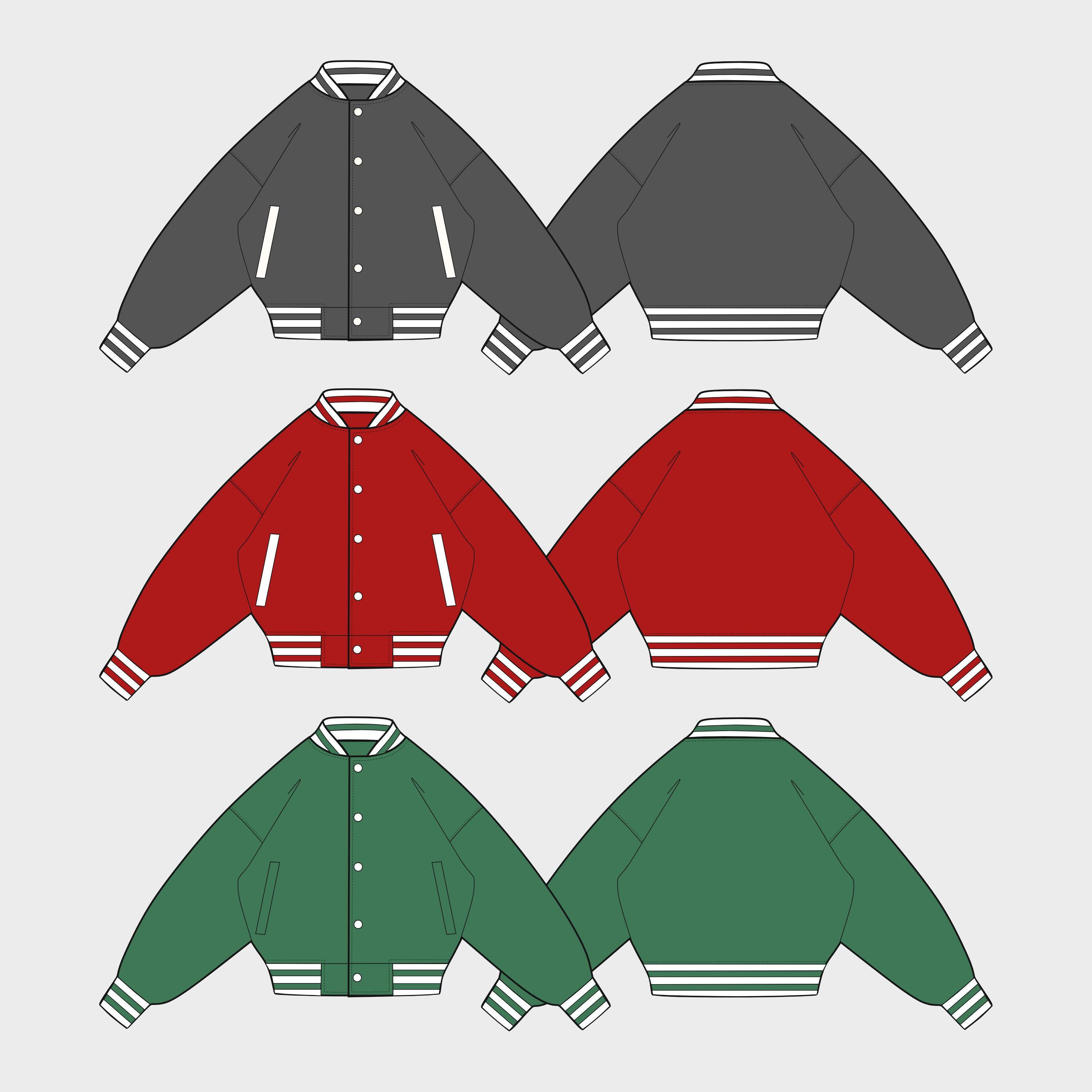 Streetwear Varsity Jacket Canva Template and Vector Mockup, Bomber ...