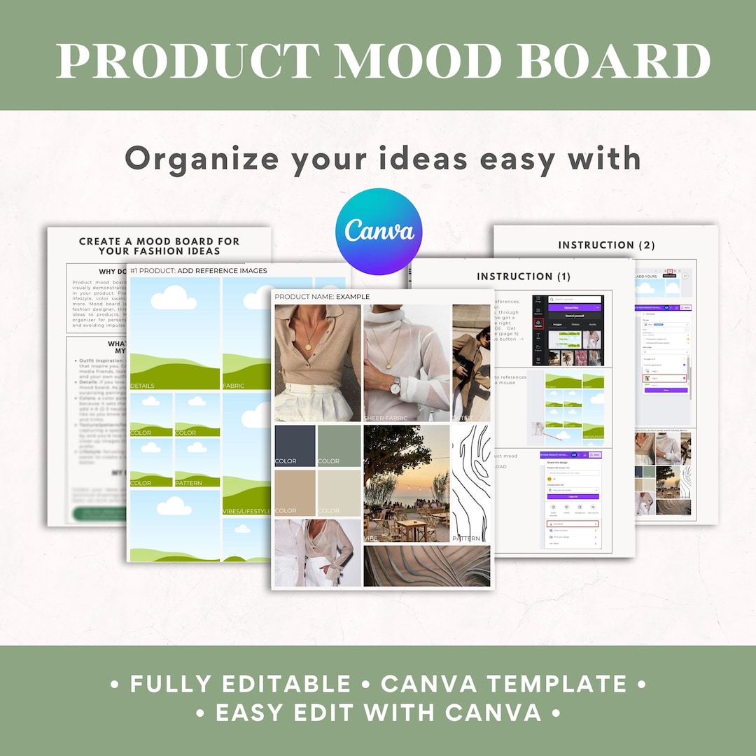 Style Vision Board Canva Template DIY, Editable Fashion Product Guide ...