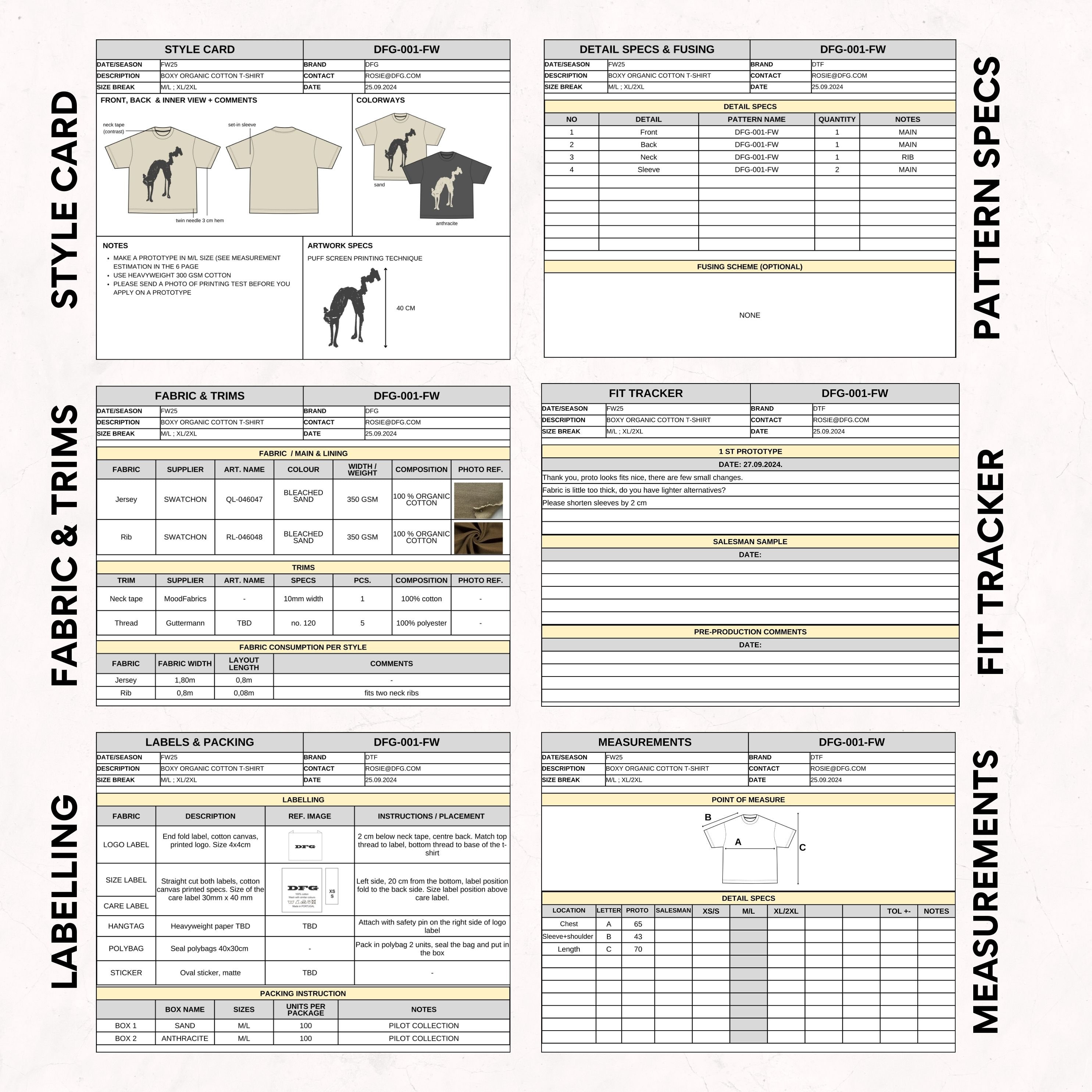 Fashion Tech Pack Canva Template DIY, Streetwear Tech Pack Cheat Sheet ...