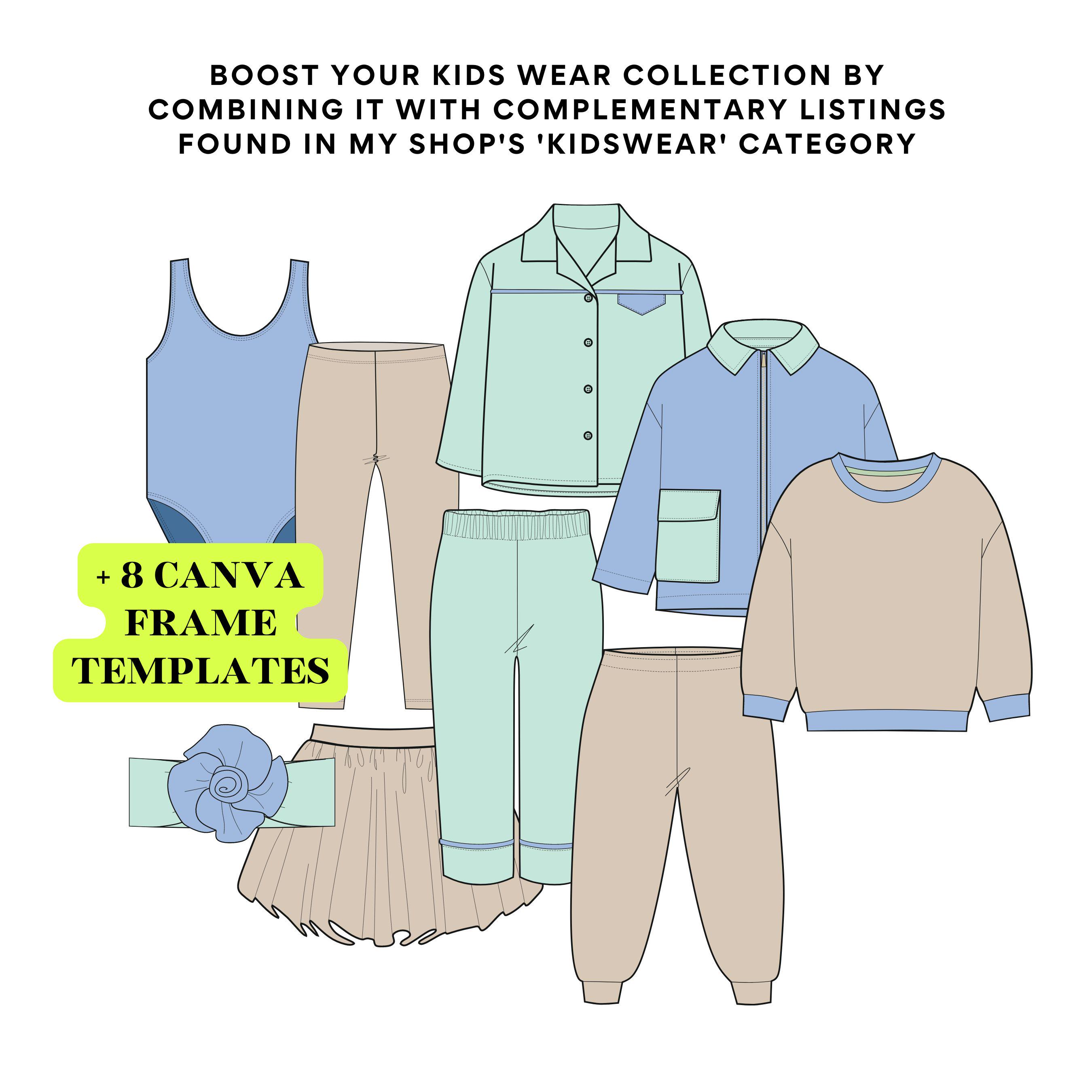 Footie Pajamas Canva Template, Pjs Mock Up, Baby Kids Footie Vector ...