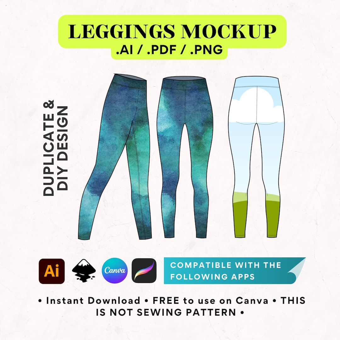 Canva Frame Leggings DIY Design, Activewear Leggings for Women ...