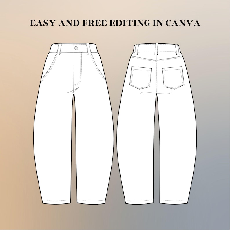 Streetwear Denim Set Canva Template and Vector Mockup, Workwear Mockup ...