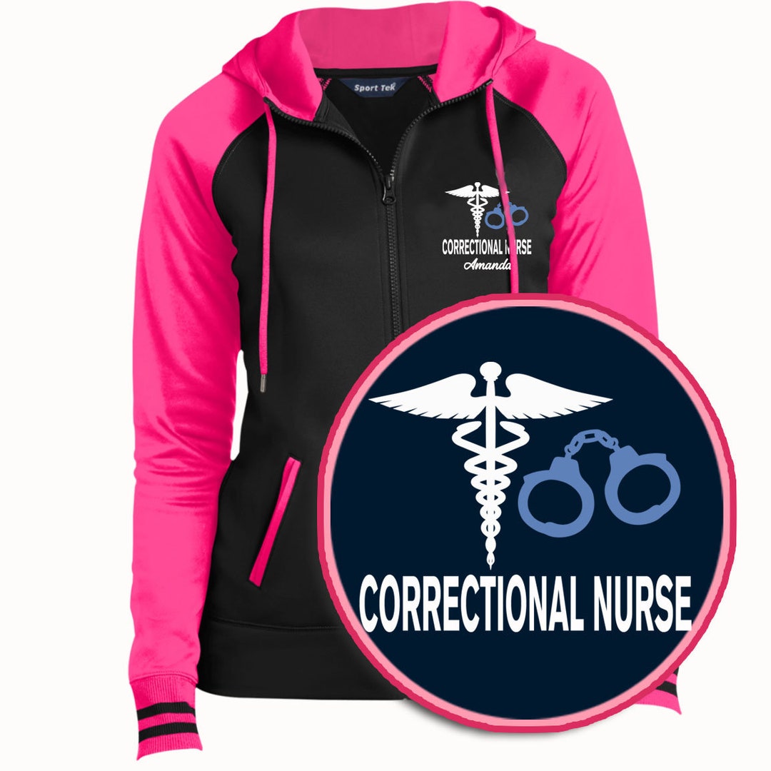Correctional Nurse Jacket, RN Correctional Hooded Varsity Jacket ...