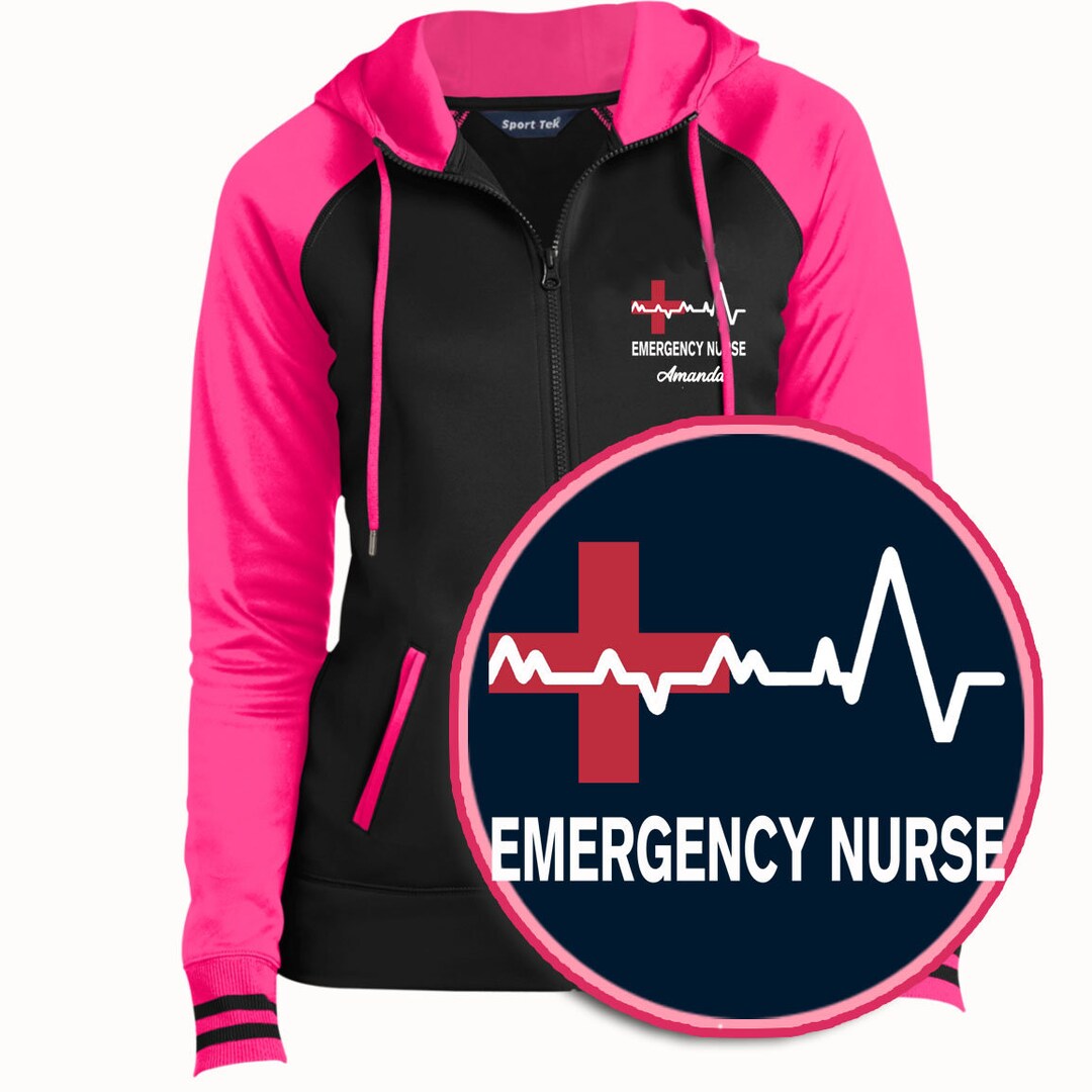 Emergency Nurse Jacket, Emergency Nurse Hooded Varsity Jacket ...