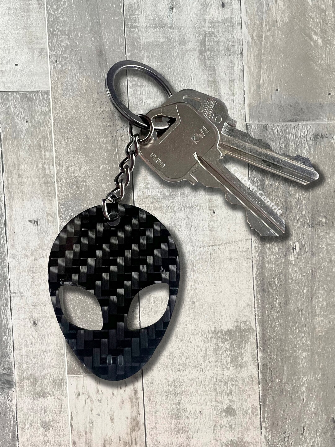 Carbon Fiber Alien Keychain, Car Keychain, Space Themed Keychain ...
