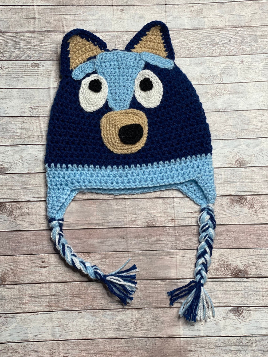 Bluey Inspired Crochet Hat, Bingo, Bluey, Australian Blue, Red Healer ...