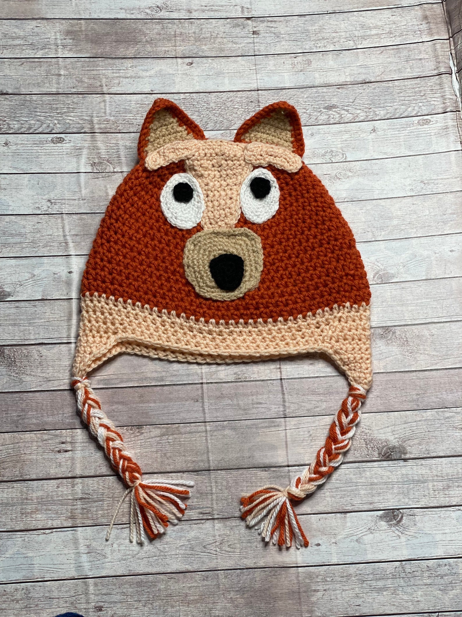 Bluey Inspired Crochet Hat, Bingo, Bluey, Australian Blue, Red Healer ...