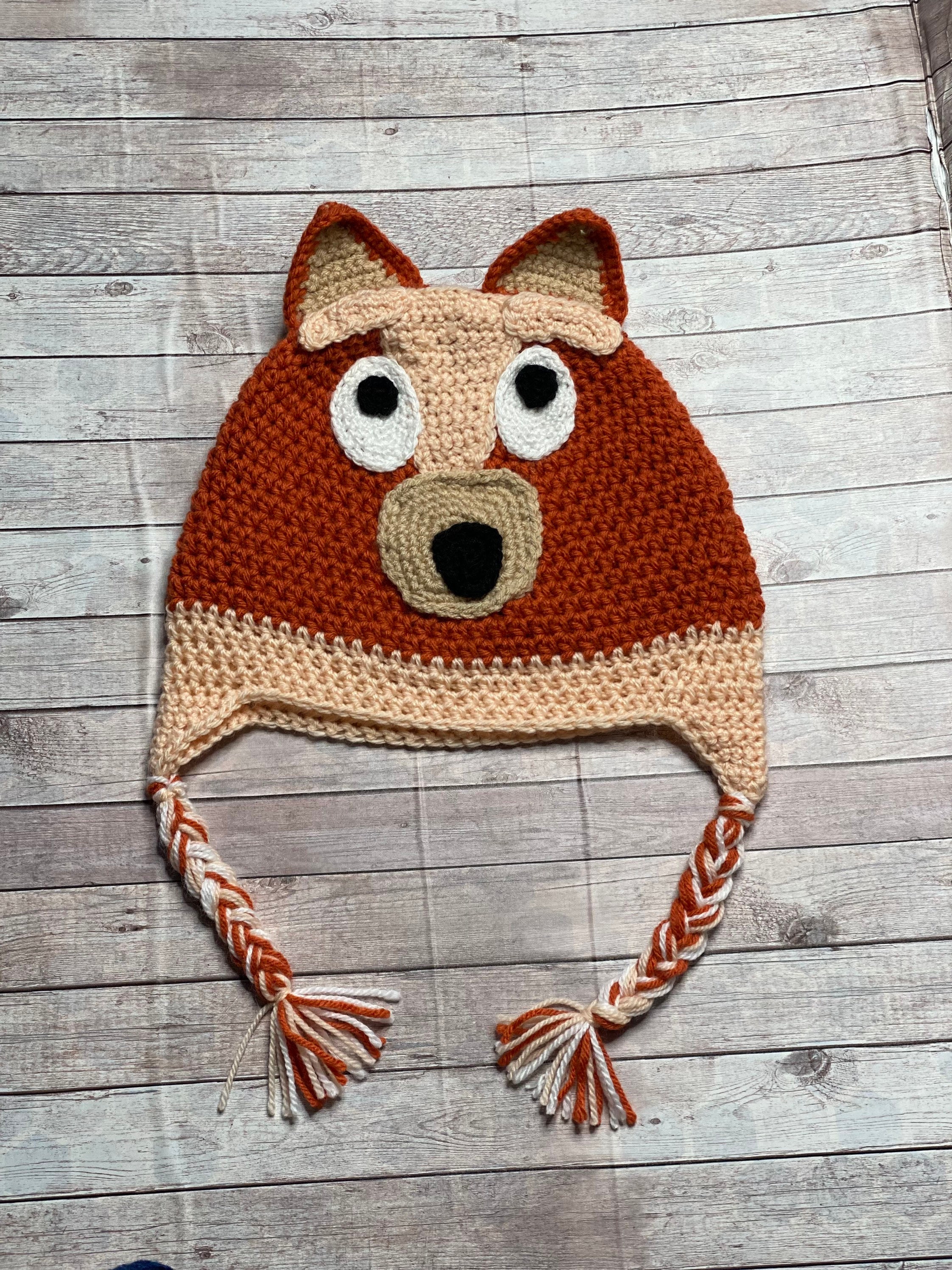 Bluey Inspired Crochet Hat, Bingo, Bluey, Australian Blue, Red Healer ...