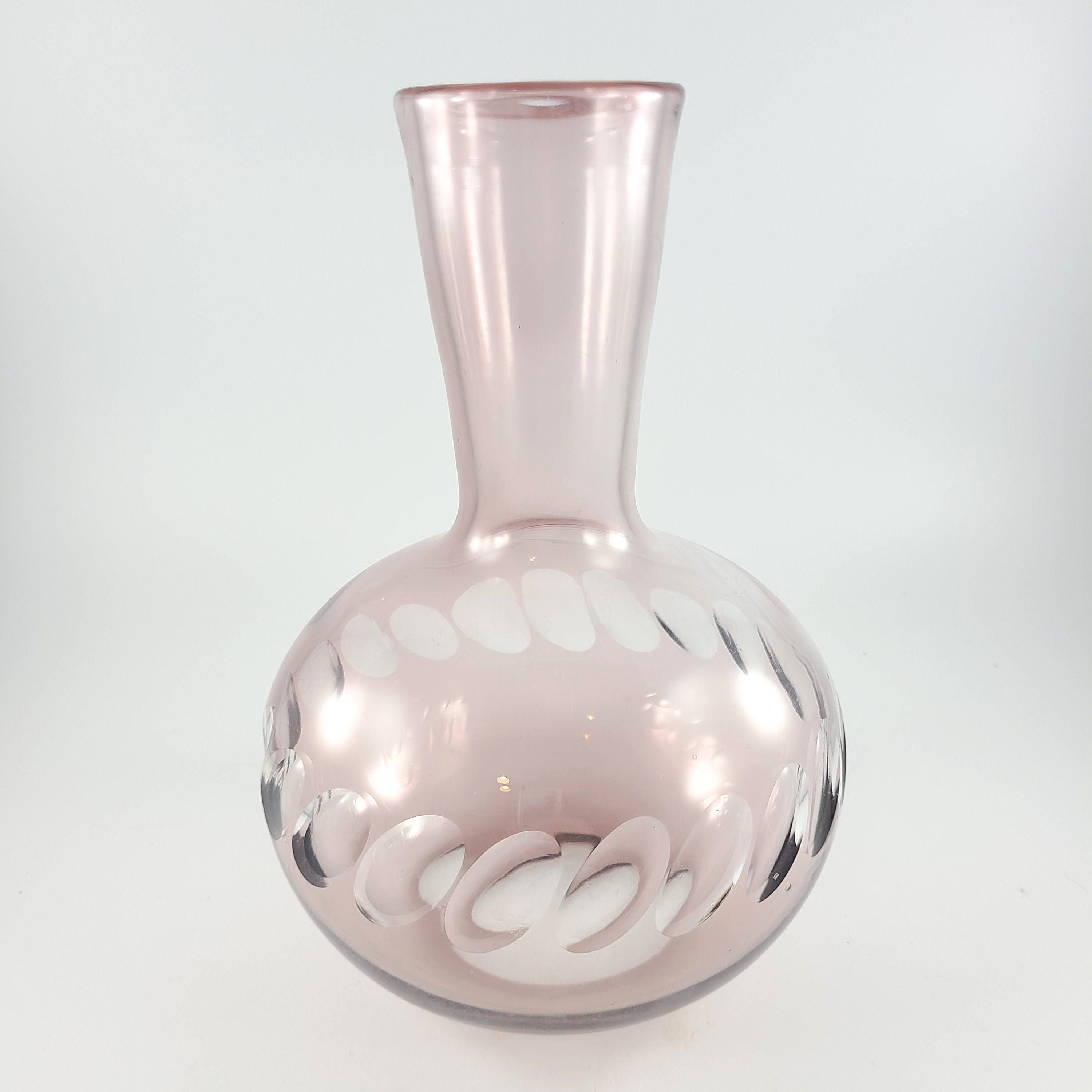 Vintage Purple Glass Thumbprint Vase / Amethyst Glass Flower Vase ...