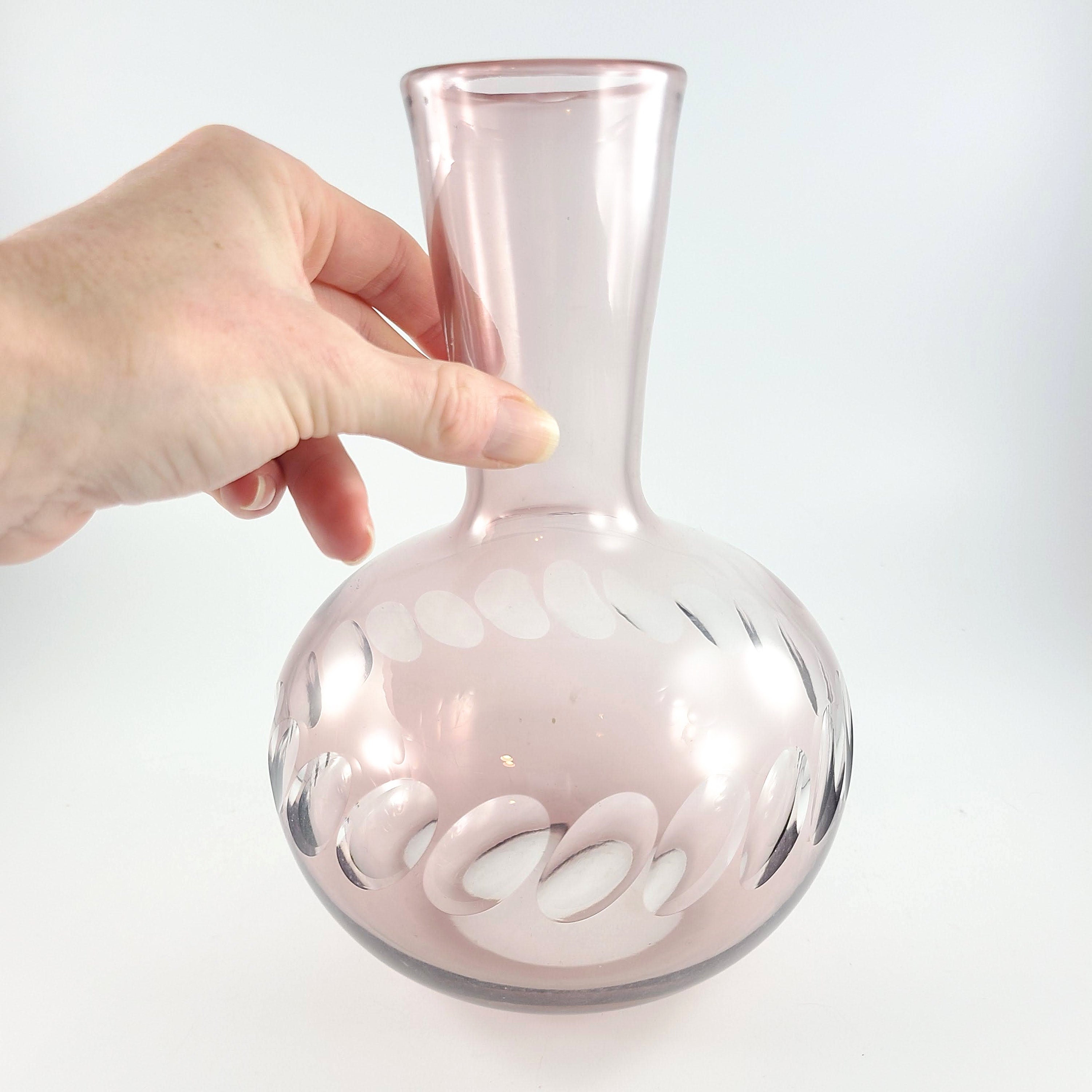 Vintage Purple Glass Thumbprint Vase / Amethyst Glass Flower - Etsy