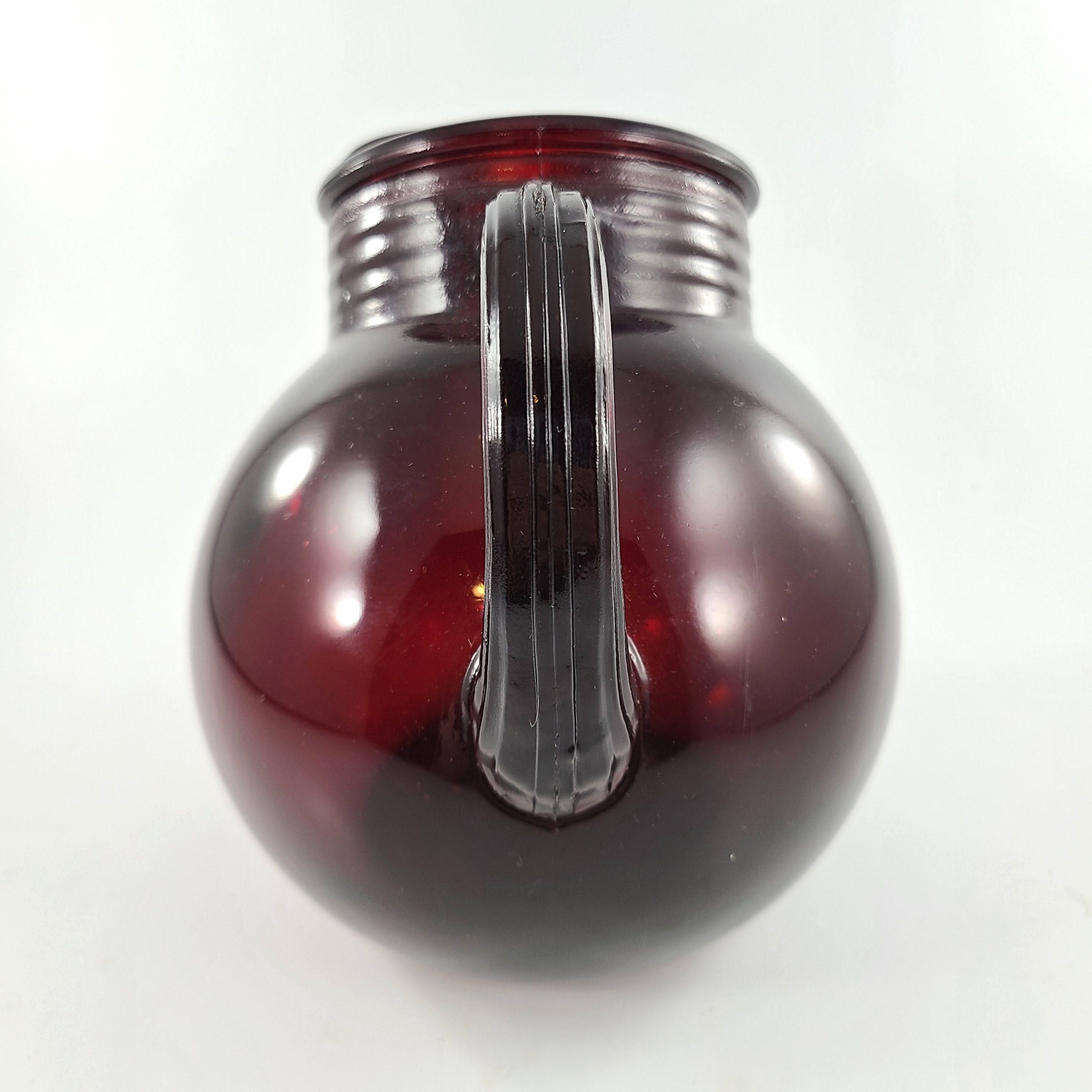 Vintage Anchor Hocking Ruby Glass Tilt Pitcher / 1950's Cranberry Glass ...