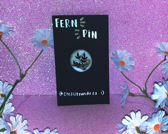 Fern Plant Pin Botanical Cottagecore Hard Enamel Pin Green - Etsy